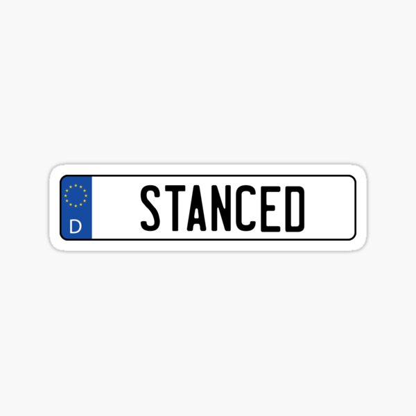 "Stanced European License Plate" Sticker by ApexFibers | Redbubble