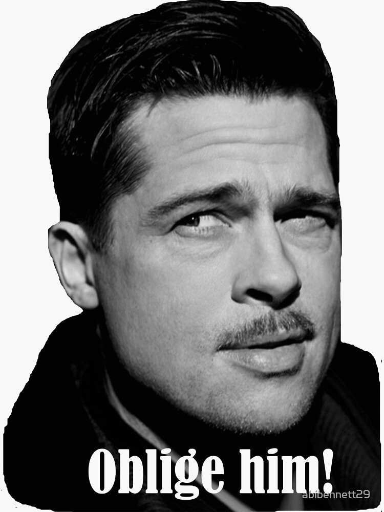 "Oblige him!" Sticker for Sale by abibennett29 | Redbubble