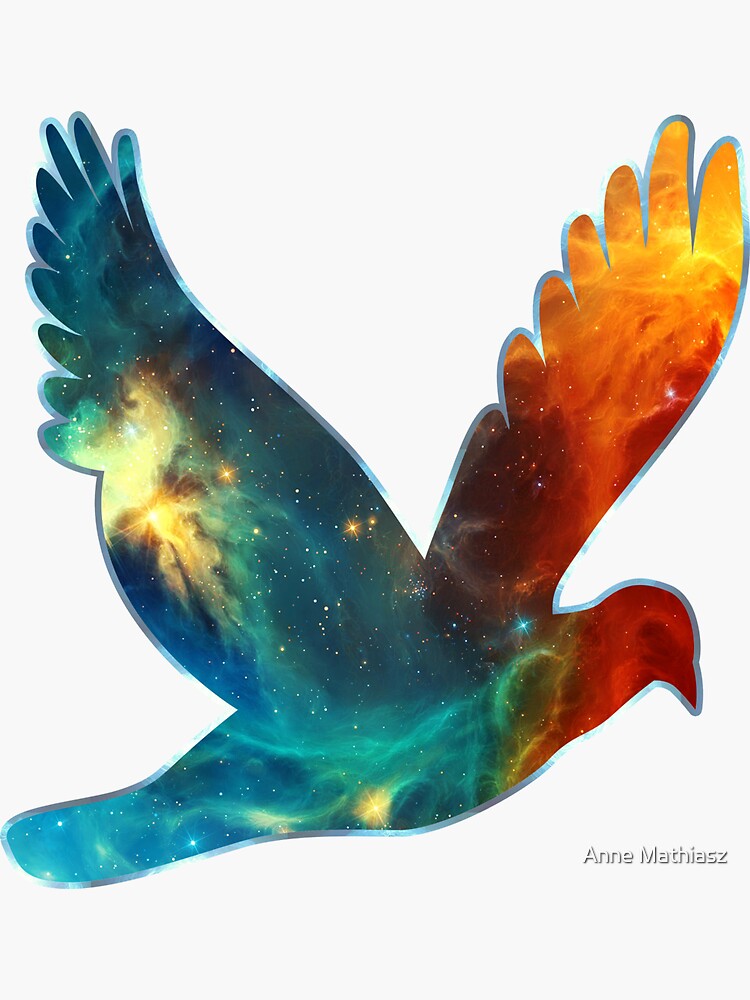"Space Bird, Universe, Galaxy, Cosmos" Sticker by boom-art | Redbubble