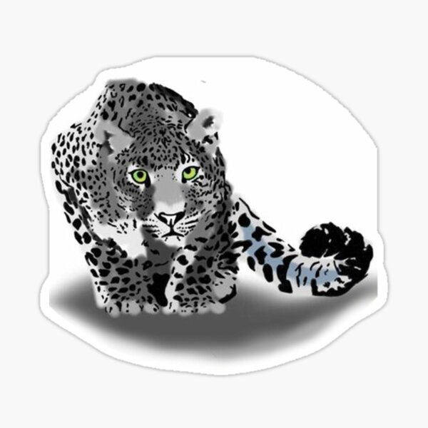 "Snow Leopard" Sticker by clumsywolf | Redbubble