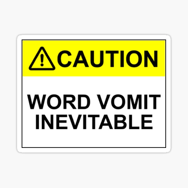 "Word Vomit" Sticker for Sale by nagamiarts | Redbubble