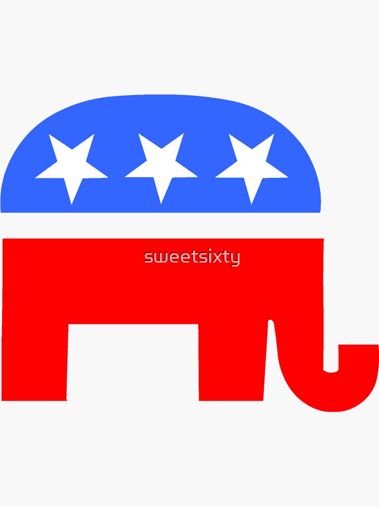 "Republican Elephant" Sticker for Sale by sweetsixty | Redbubble