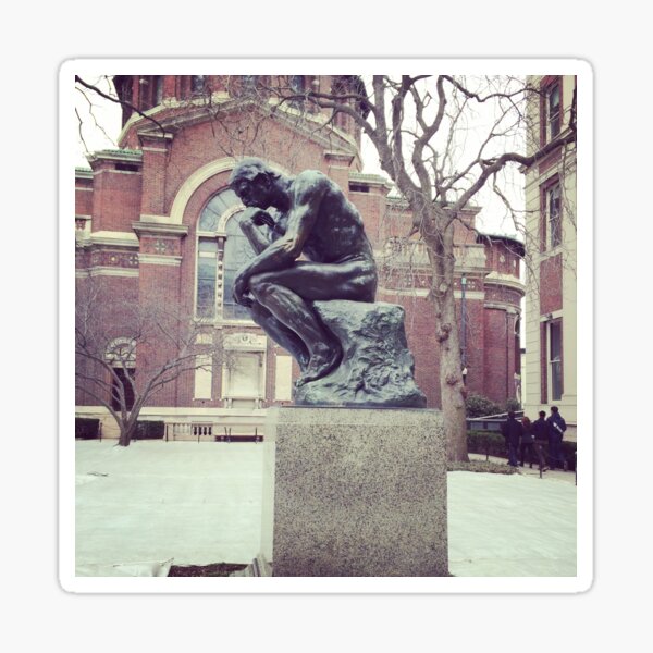 "The Thinker, Columbia Campus" Sticker for Sale by Lagoldberg28 | Redbubble