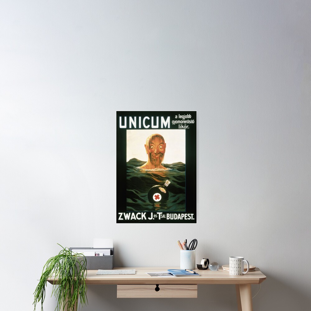 "Zwack Unicum drowning man poster" Poster for Sale by johnb78 | Redbubble