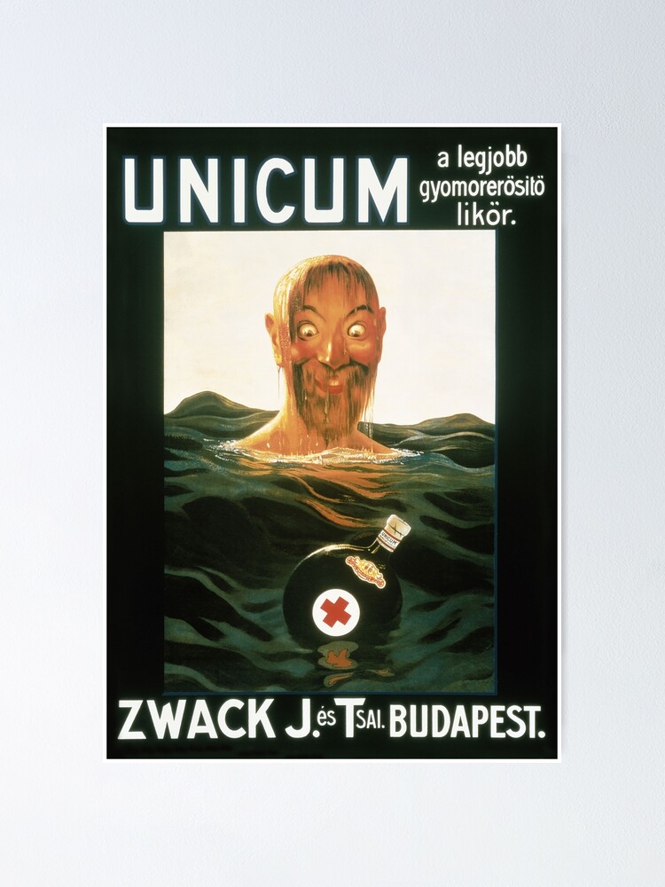 "Zwack Unicum drowning man poster" Poster for Sale by johnb78 | Redbubble