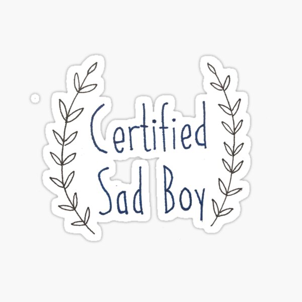 "Certified Sad Boy" Sticker by natb915 | Redbubble