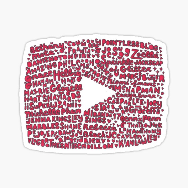 "YouTubers" Sticker by Drawingsbymaci | Redbubble