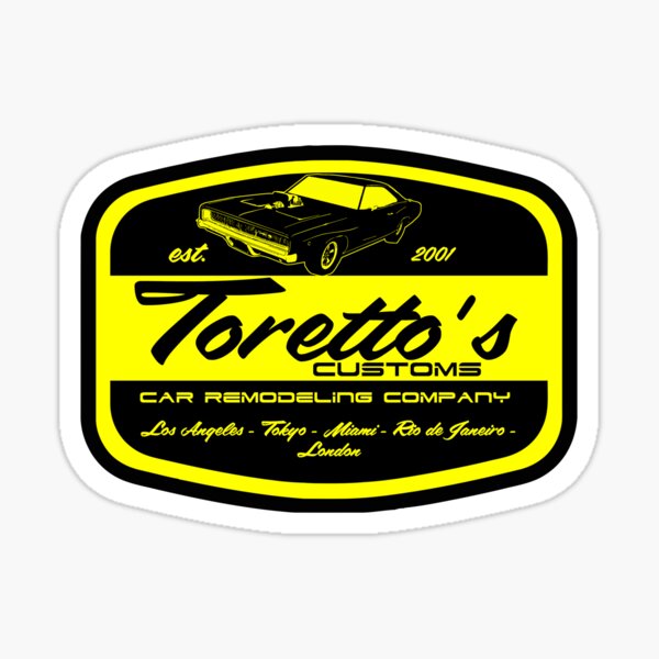 "Toretto's customs" Sticker for Sale by edcarj82 | Redbubble