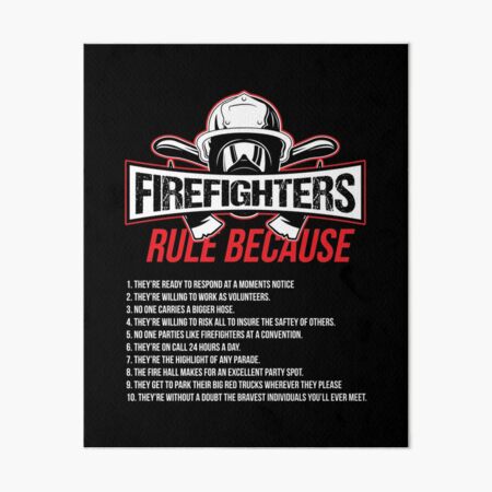 "Firefighter Rules Firemen Birthday Gift" Art Board Print by haselshirt ...