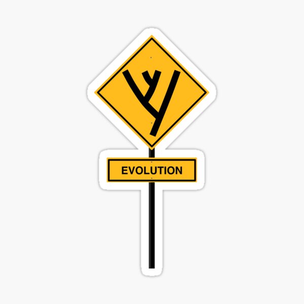 "Evolution road sign" Sticker for Sale by colinpurrington | Redbubble