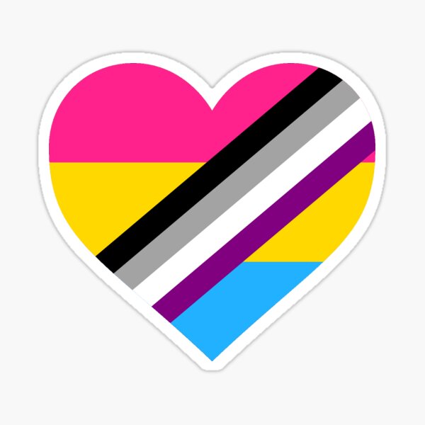 "Pan Ace Intersectional Hearts" Sticker for Sale by catastrokey | Redbubble