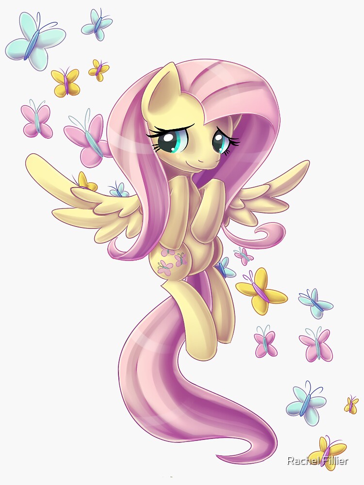 "Fluttershy Sticker" Sticker for Sale by Alidythera | Redbubble