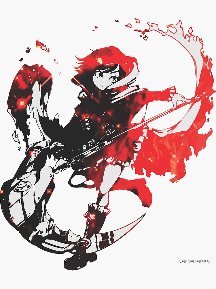 "Ruby Rose from RWBY" Sticker for Sale by barbaraww | Redbubble