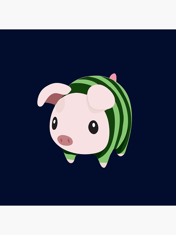 "Poogie Piggie Monster Hunter Print Watermelon" Throw Pillow for Sale ...