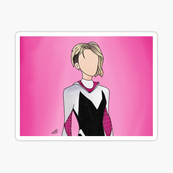 "gwen stacy spider-verse painting " Sticker by valkyriethot | Redbubble