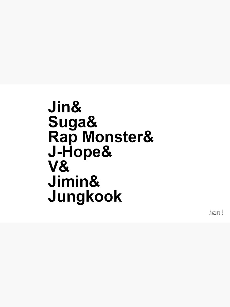 "BTS Names" Sticker by jhopeisbae | Redbubble