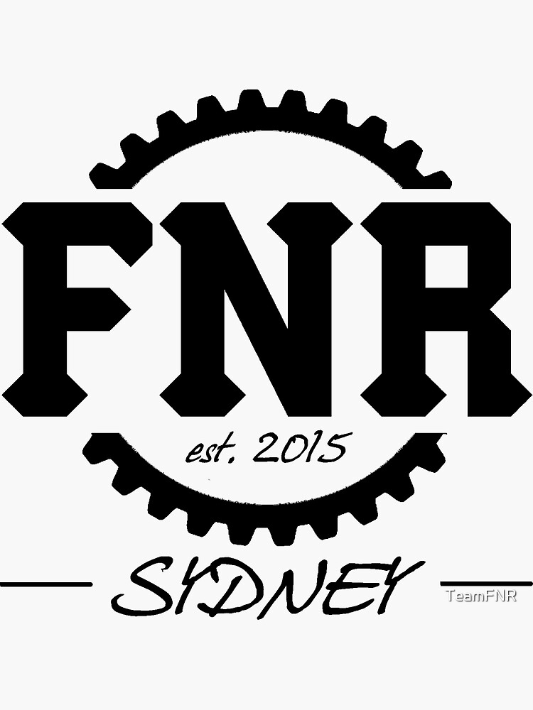 "Team FNR Logo Black" Sticker for Sale by TeamFNR | Redbubble