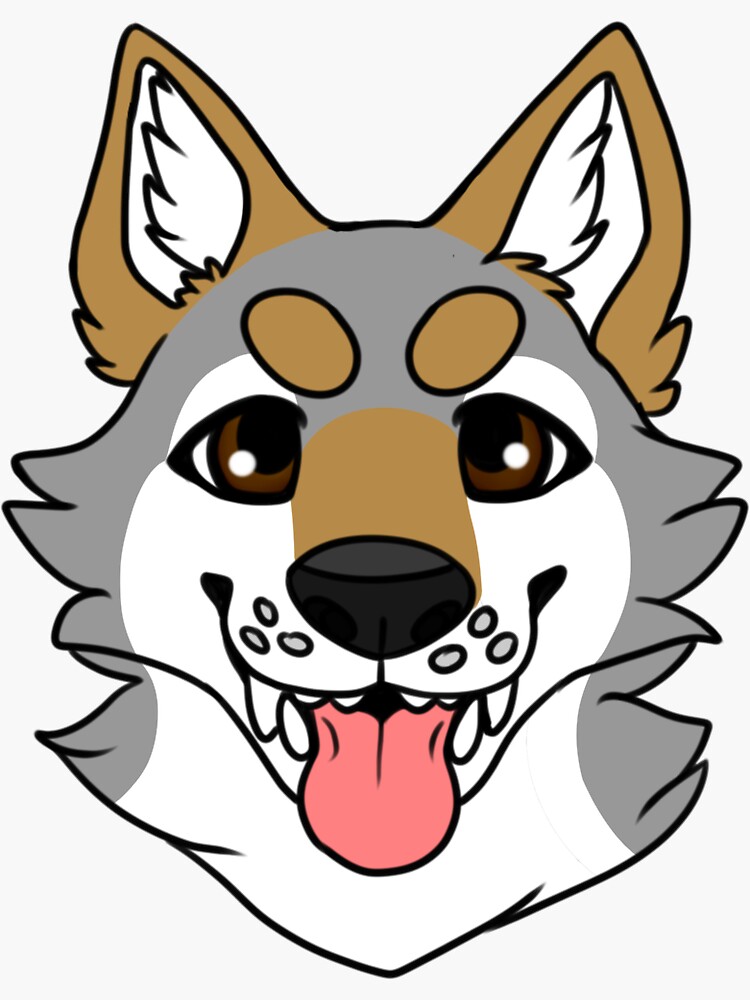 "Wolf Face!" Sticker for Sale by thefrizzykitten | Redbubble