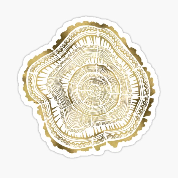 "Gold Tree Rings" Sticker for Sale by catcoq | Redbubble