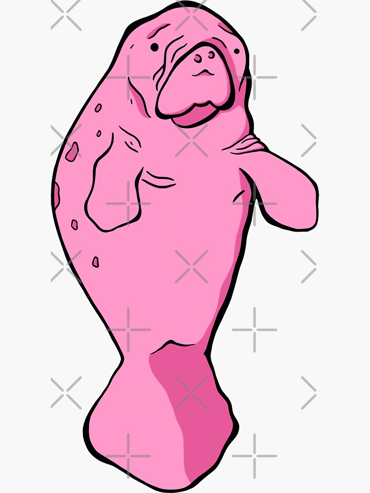 "Pink Manatee" Sticker for Sale by rogpodge | Redbubble