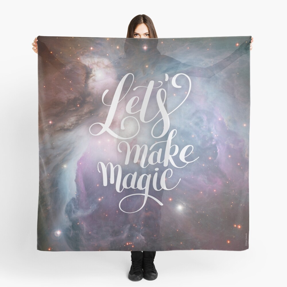 "Let's Make Magic Quote elegant cursive letter purple violet and brown ...