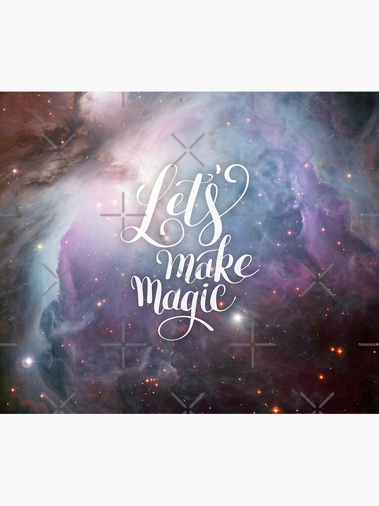 "Let's Make Magic Quote elegant cursive letter purple violet and brown ...