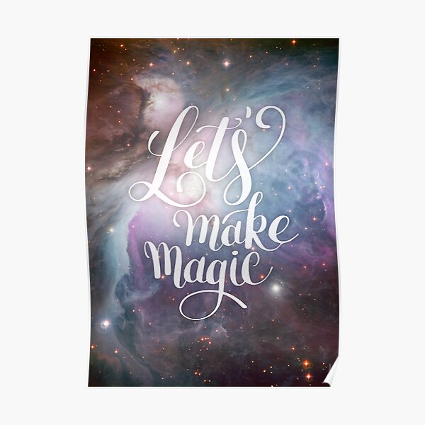 "Let's Make Magic Quote elegant cursive letter purple violet and brown ...