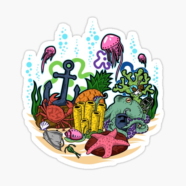 "Bikini Bottom's Benthos" Sticker by PrimePremne | Redbubble