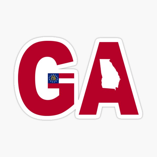 "GA= Georgia state" Sticker for Sale by sicknick | Redbubble