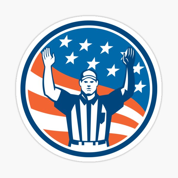 "American Football Official Referee Touchdown" Sticker for Sale by ...