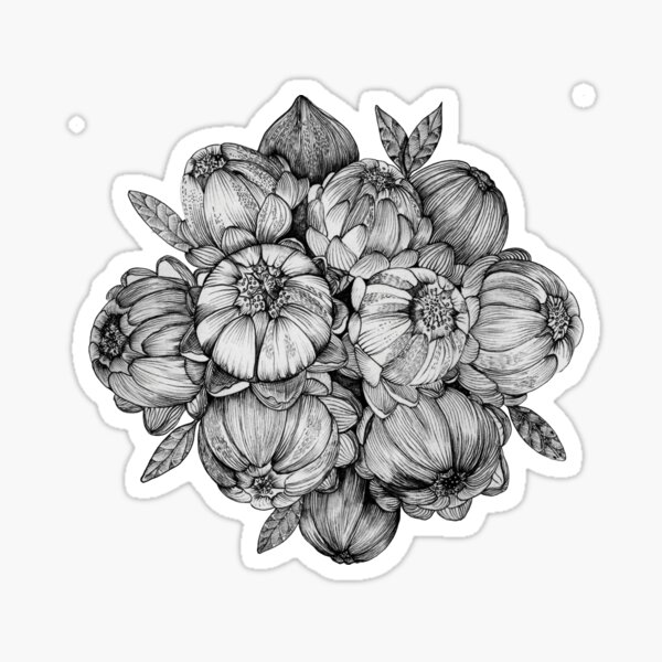 "black flowers" Sticker for Sale by flowers4art | Redbubble