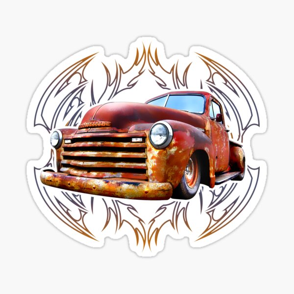 "Pinstripe Rust Truck" Sticker for Sale by hotrodz | Redbubble