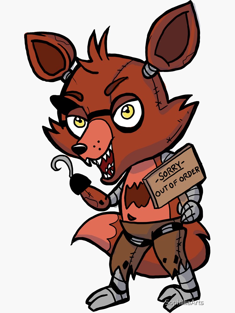 "FNAF Foxy" Sticker for Sale by SophilliaArts | Redbubble