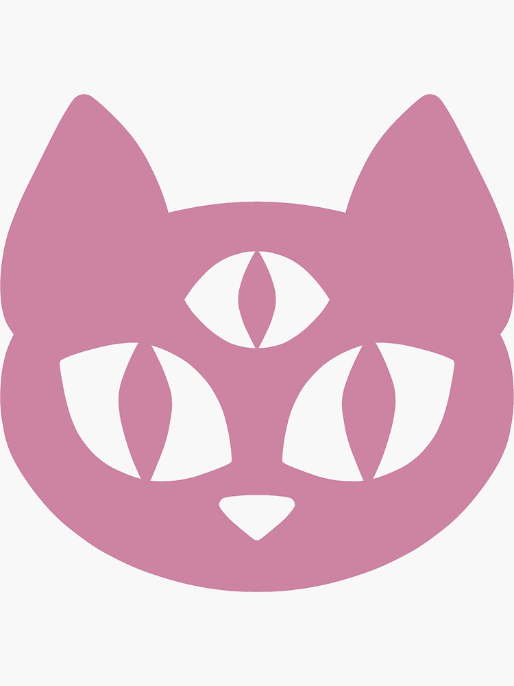 "Tricat Pink" Sticker by DeliriumLina | Redbubble