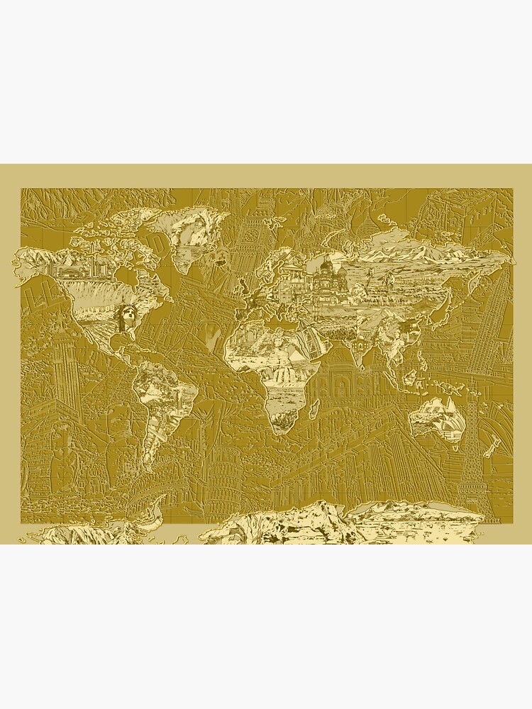 "World Map landmarks 7" Sticker by BekimART | Redbubble