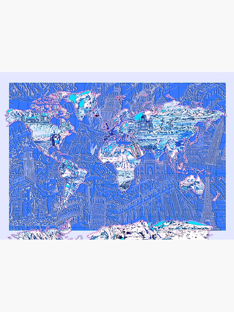 "World Map landmarks 8" Sticker for Sale by BekimART | Redbubble