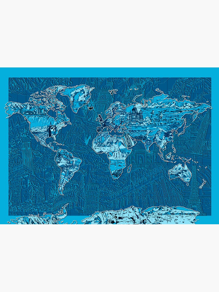 "World Map landmarks 10" Sticker for Sale by BekimART | Redbubble