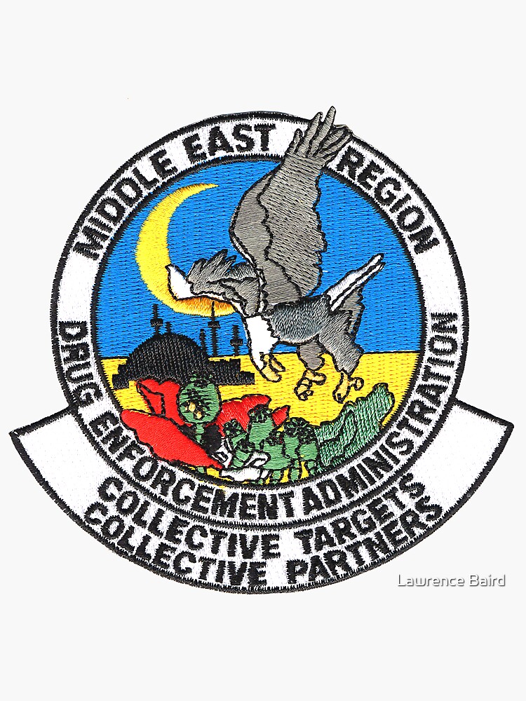 "Middle East DEA" Sticker for Sale by lawrencebaird | Redbubble