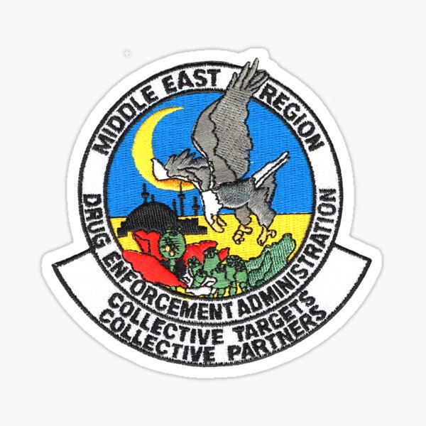 "Middle East DEA" Sticker for Sale by lawrencebaird | Redbubble
