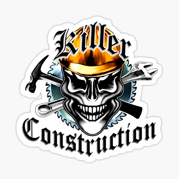 "Construction Skull: Killer Construction Gold 1.1" Sticker by sdesiata ...