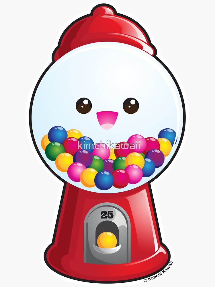 "Kawaii Gum Ball Machine" Sticker by kimchikawaii | Redbubble