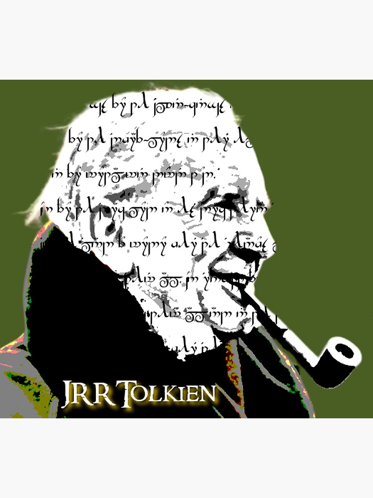 "Tolkien Smoking Pipe Elvish Writing" Poster for Sale by tnicobradley ...
