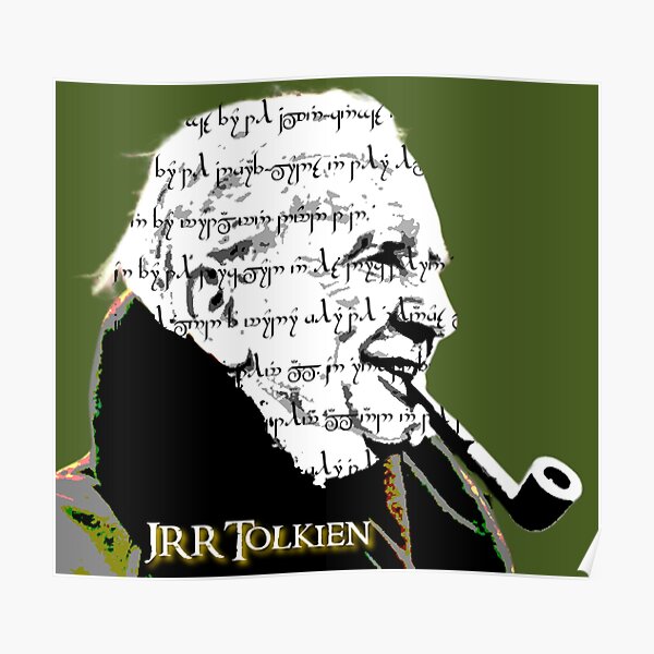 "Tolkien Smoking Pipe Elvish Writing" Poster for Sale by tnicobradley ...