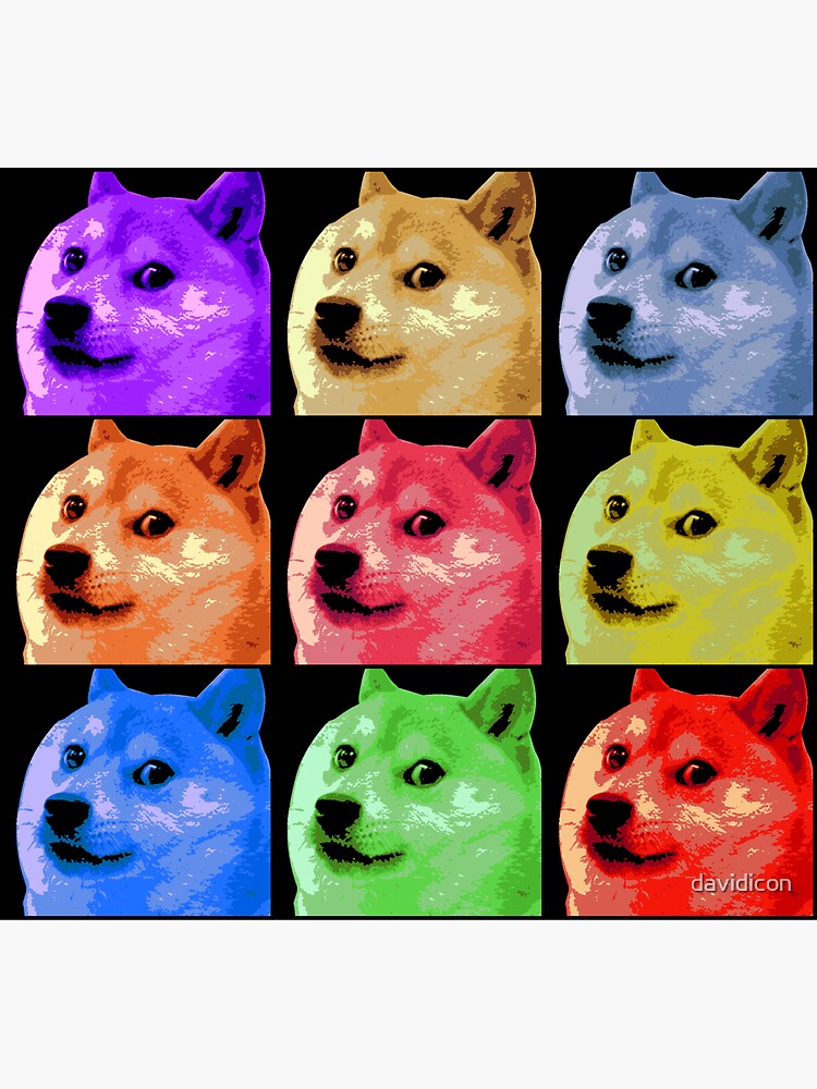 "Pop Art Doge" Sticker by davidicon | Redbubble