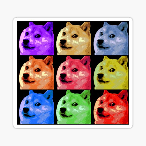 "Pop Art Doge" Sticker by davidicon | Redbubble