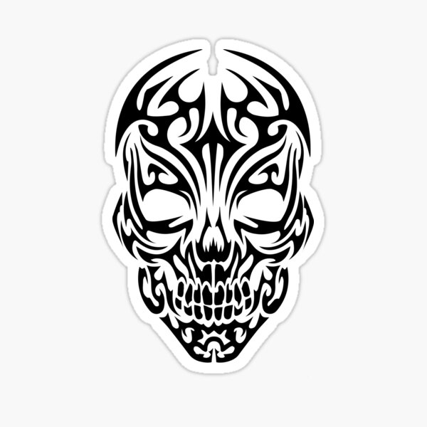 "Tribal Skull" Sticker for Sale by revoltz | Redbubble