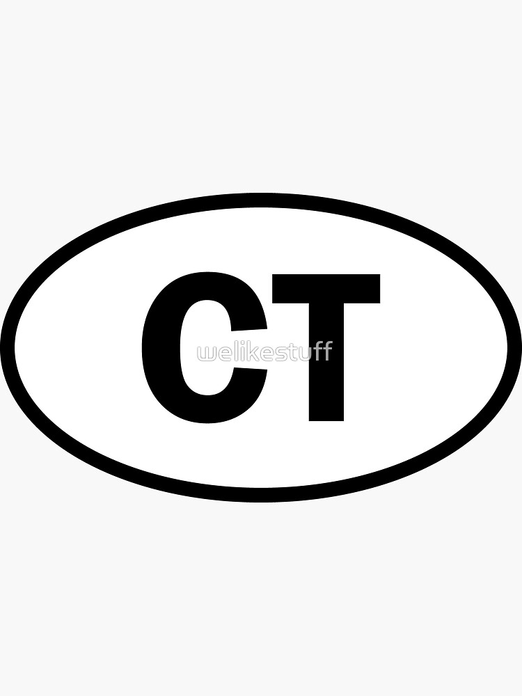 "Connecticut - CT - oval sticker" Sticker for Sale by welikestuff ...