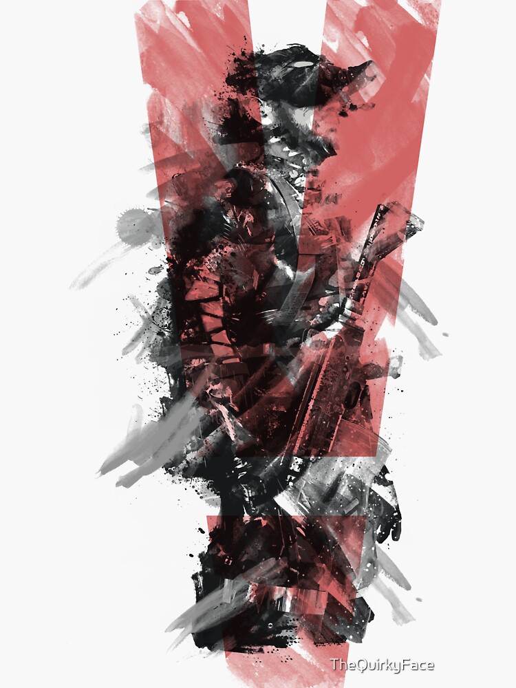 "MGS5 (Red)" Sticker for Sale by TheQuirkyFace | Redbubble