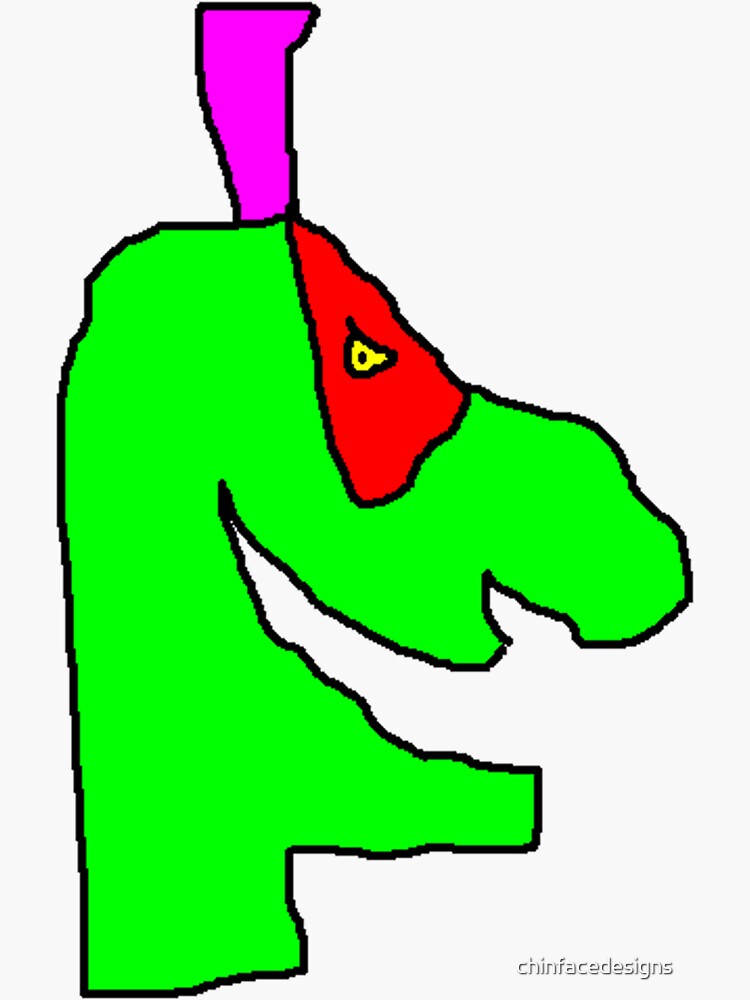 "Weird green guy" Sticker for Sale by chinfacedesigns | Redbubble