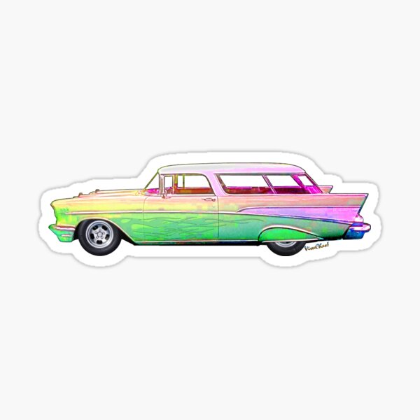 "57 Chevy Nomad Wagon Tees, Pads, Blanky, Stuff!" Sticker for Sale by ...